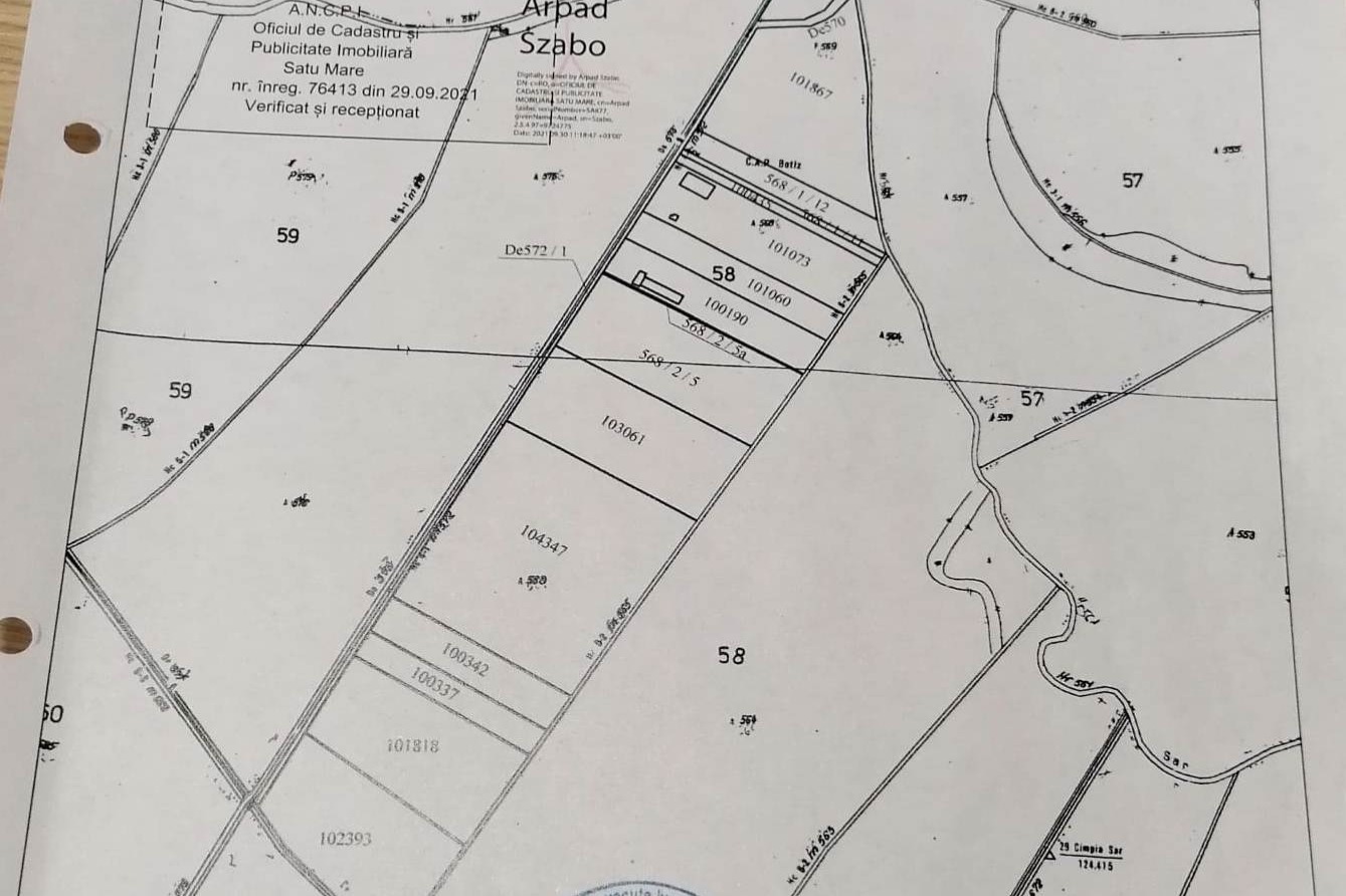 Tabel parcelar extravilan și intravilan